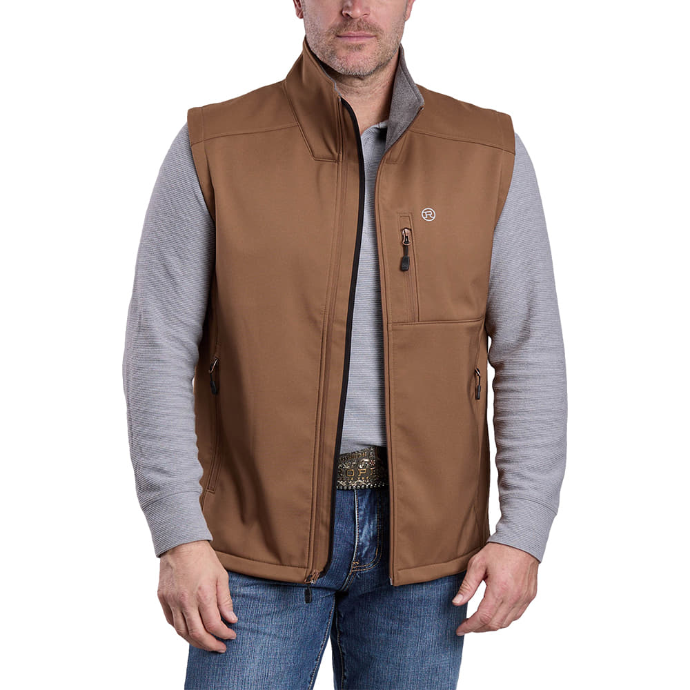 Men's Soft Shell Brown Vest by Roper