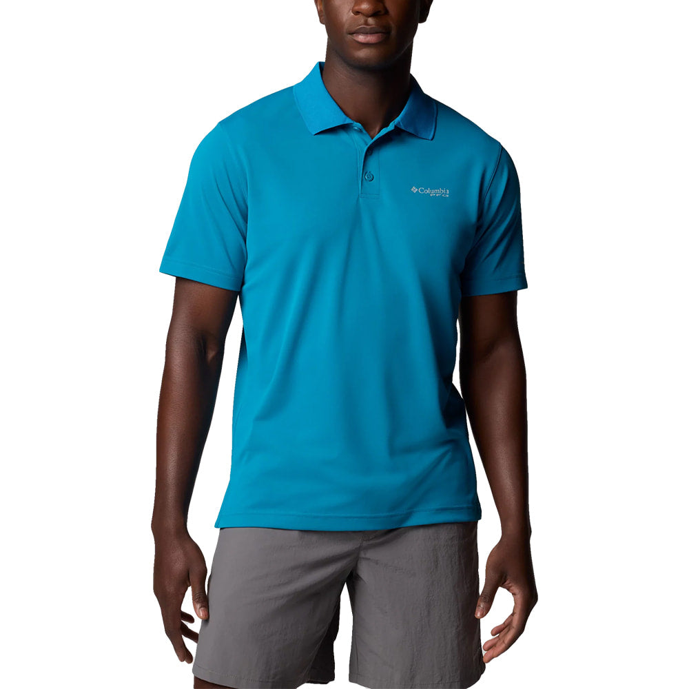 Freezer Polo Short Sleeve Men`s Shirt Blue Echo by Columbia Sportswear