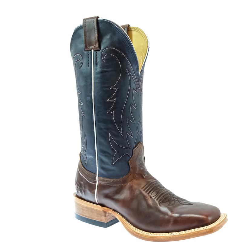Custom Tan Fuji With Blue Troya Women's Boot by Fenoglio