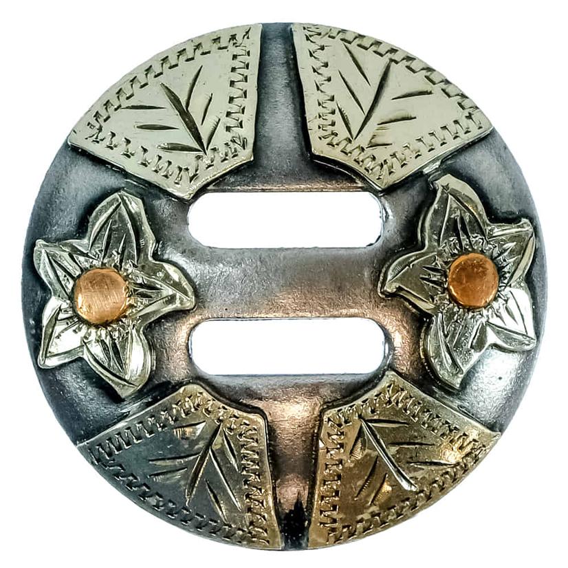 4-Bar Flower Slotted Conchos 1.5" Set of 6 by South Texas Tack