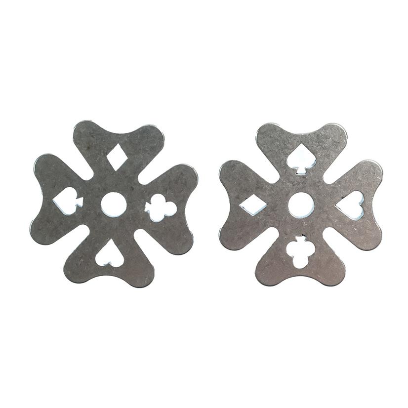 Silver 5 Point Cloverleaf Card Suit Spur Rowels Paired 1 3/8" by Dutton ...