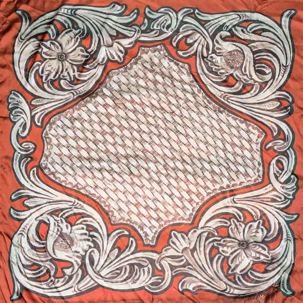 Rust Monochrome Tooled Wild Rag by A Rare Bird