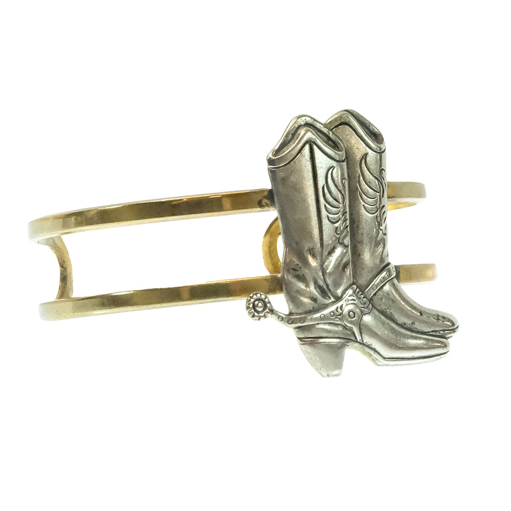 Silver and Gold Cuff with Silver Boots by Erin Knight Designs