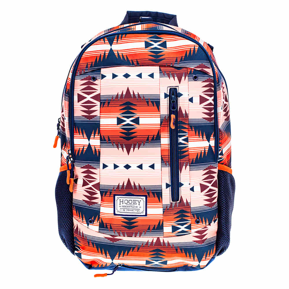 Rockstar Navy Coral Aztec Pattern Backpack by Hooey