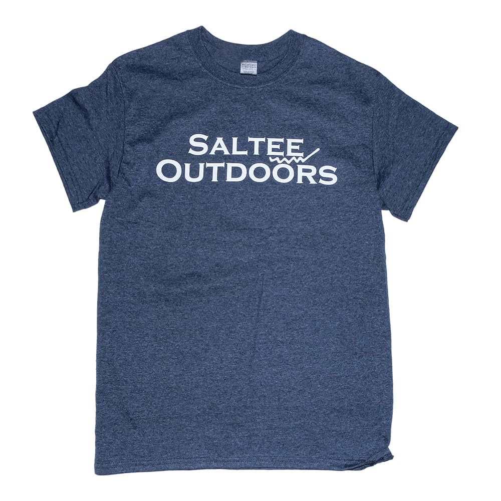Heather Navy Men's T-Shirt With Saltee Logo by Saltee Outdoors